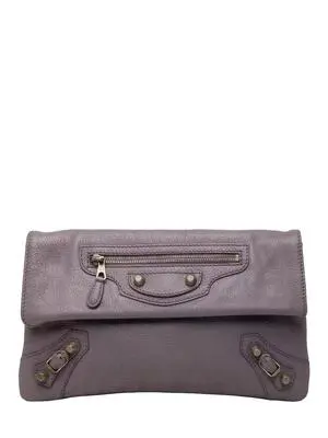 Balenciaga 2005 Goatskin Motocross Giant 12 Envelope Clutch Bag - Purple