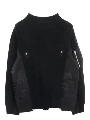 Sacai Color-block Knitted Sweater - Black
