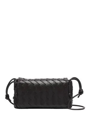 Bottega Veneta Notturno Mini Leather Crossbody Bag - Brown