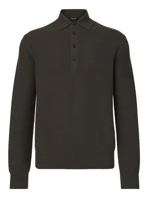Zegna Cashmere Polo Sweater - Green