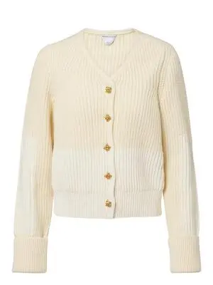 Bottega Veneta Ribbed Wool And Cashmere Cardigan - White