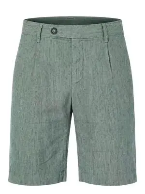 Massimo Alba Pleated Pinstripe Bermuda Shorts - Green