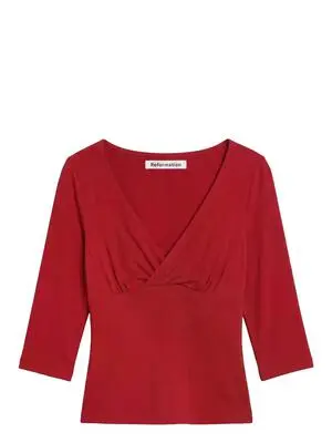 REFORMATION Reformation Aylani Crossover Top - Red