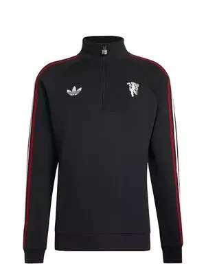 Adidas Manchester United Quarter-zip Sweater By - Black