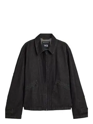 Y3 Denim Cotton Zip-up Jacket - Black