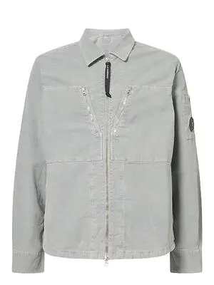 C.P. COMPANY Corduroy Lens Zipped Stretch-cotton Jacket - Flint Grey