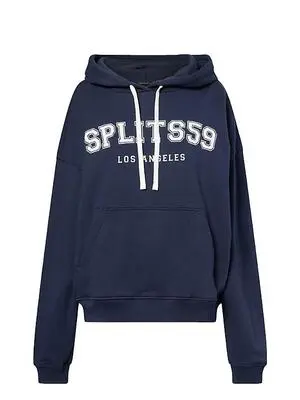 Splits59 Oversized Cotton-jersey Hoodie With Logo Detail - Indigo