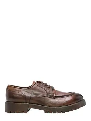LEQARANT Lace-up Lug Sole Shoes - Brown