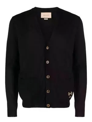 Gucci Intarsia-knit Wool Cardigan - Black