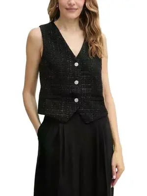 MORGAN Morgan Button V-Neck Sleeveless Top