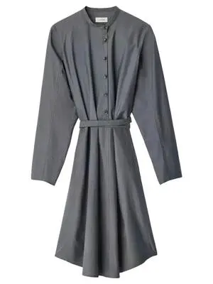 LEMAIRE Sailor Dress In Washed Cotton And Silk Blend - Grey