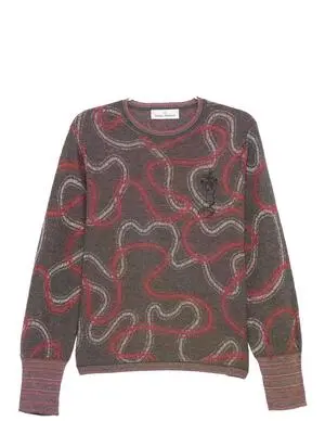 VIVIENNE WESTWOOD Orb-embroidered Crew Neck Jumper - Grey