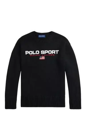 Polo Ralph Lauren Embroidered Cotton Sweater - Black