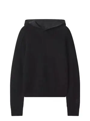 Maison Kitsuné Knitted Raglan-sleeve Hoodie - Black