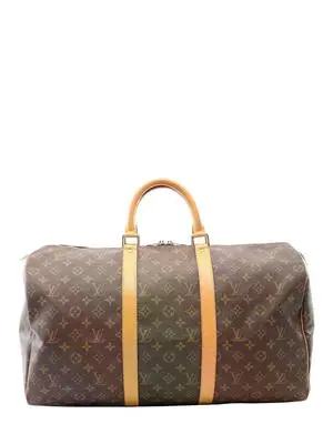 LOUIS VUITTON Monogram Keepall 50 Travel Bag - Brown