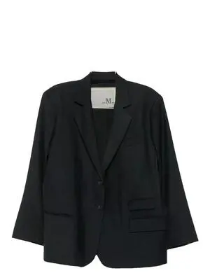 THE M.. Oversized Notched-lapels Blazer - Black