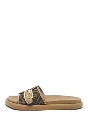 FENDI Fendi Zucca Canvas Flat Sandals