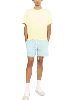 MOOJI MOOJI Drawstring Frayed Shorts - Blue