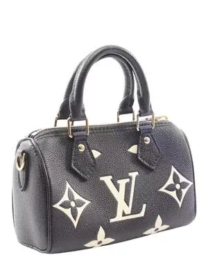 LOUIS VUITTON Louis Vuitton Bicolor Monogram Empreinte Nano Speedy Bandouliere Satchel Black