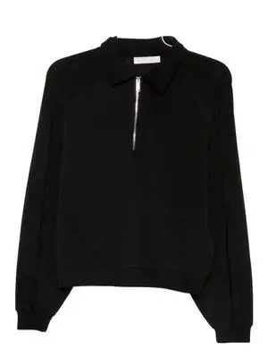 WOC Concord Quarter-zip Raglan-sleeve Polo Sweater - Black