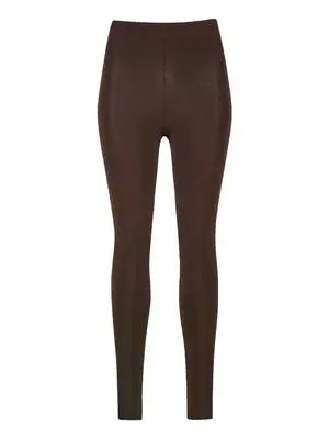 Balenciaga Logo-embroidered Ribbed-waistband Leggings - Brown