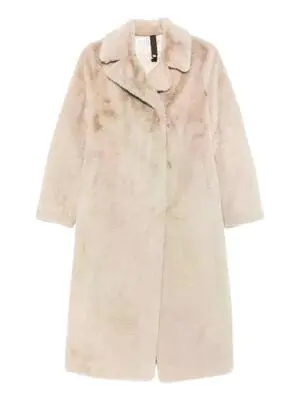 DUNO Belted Shearling-effect Coat - Neutrals