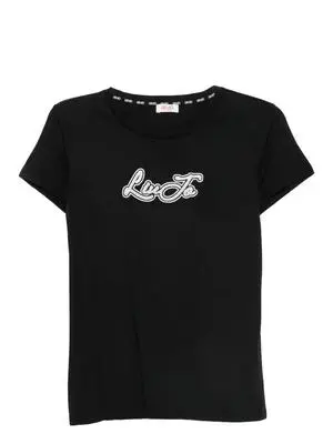 Liu Jo Rhinestone Embellished Logo T-shirt - Black