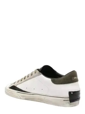 CRIME LONDON Distressed Effect Leather Sneakers - White