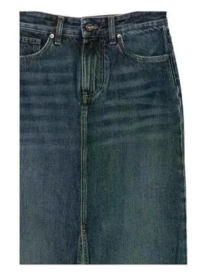 Liu Jo Maxi Denim Skirt With Front Slit - Blue