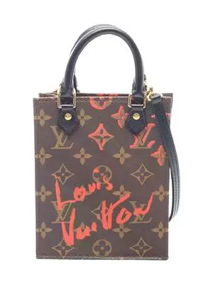 LOUIS VUITTON Monogram Petit Sac Plat Satchel - Brown