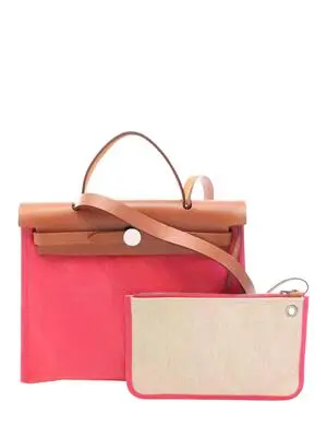 Hermès Toile Herbag Zip 31 Satchel - Pink