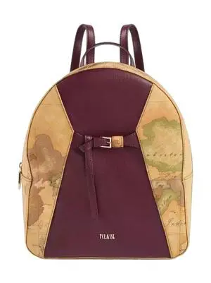 ALVIERO MARTINI 1° CLASSE Geo Classic Panelled Leather Backpack - Red