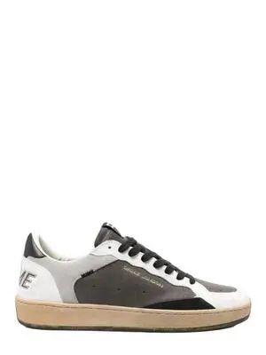 CRIME LONDON Logo Print Leather Sneakers - Grey