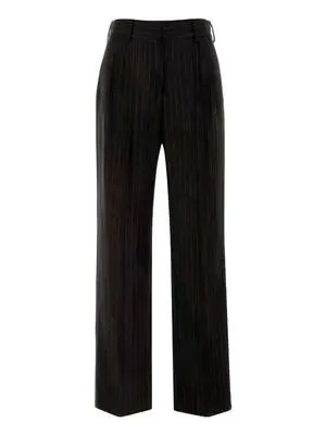 BLAZÉ MILANO Lady Maud Fox Pinstriped Tailored Trousers - Brown
