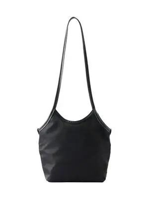 VALESQUE Cami Leather-trimmed Satin Shoulder Bag - Black