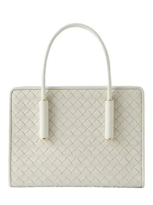 Bottega Veneta Barbara Mini Intrecciato Leather Tote - Gray