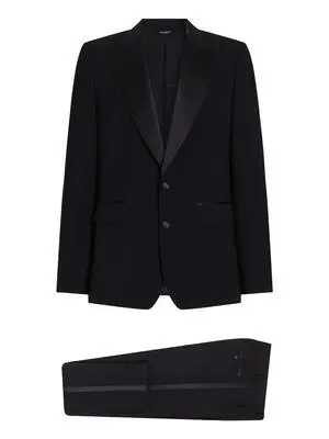 Dolce & Gabbana Single-breasted Wool Tuxedo Sicilia Light Suit Suits And Blazers - Blue