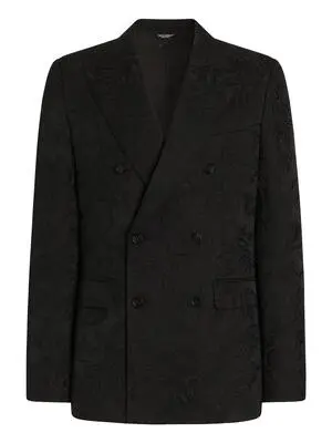 Dolce & Gabbana Sicilia Light Double-breasted Brocade Jacket Suits And Blazers - Black