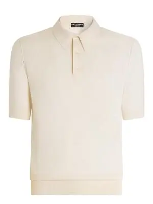 Dolce & Gabbana Cashmere Polo Shirt Sweaters And Cardigans - White