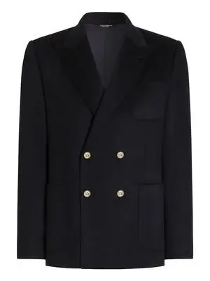 Dolce & Gabbana Portofino Double-breasted Cashmere Jacket Suits And Blazers - Blue