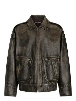 Dolce & Gabbana Bull Leather Jacket - Brown
