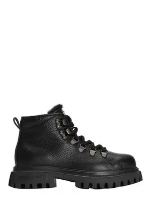 Dolce & Gabbana Calfskin Lace-up Boots - Black