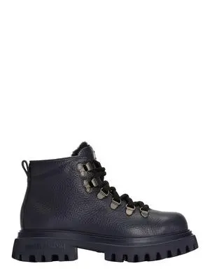 Dolce & Gabbana Calfskin Lace-up Boots - Blue