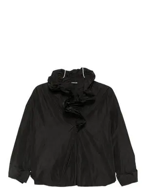 SUSANNE BOMMER Ruffled Taffetas Blouse - Black