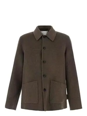 Mauro Grifoni Brushed Button-fastening Coat - Brown