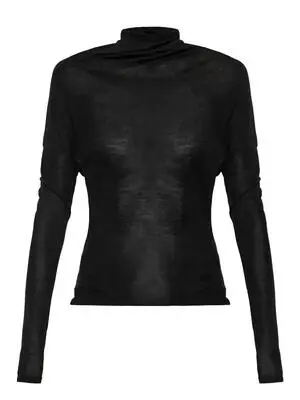 Victoria Beckham High-neck Long-sleeve Top - Black