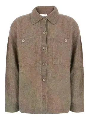 P.A.R.O.S.H P.A.R.O.S.H. Brushed Texture Button-Up Sweater With Patch Pockets