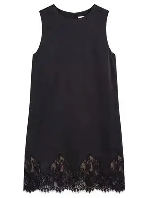 REFORMATION Lace-trim Mini Dress - Black