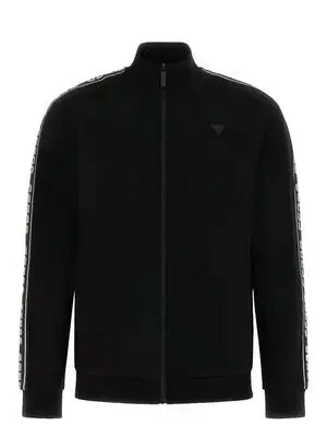 Guess Logo Tape Zip-up Jacket - Black