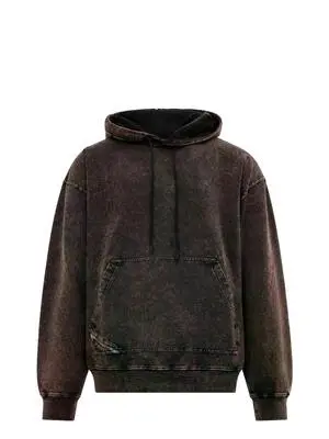DIESEL® Treated Denim-effect Hoodie - Brown